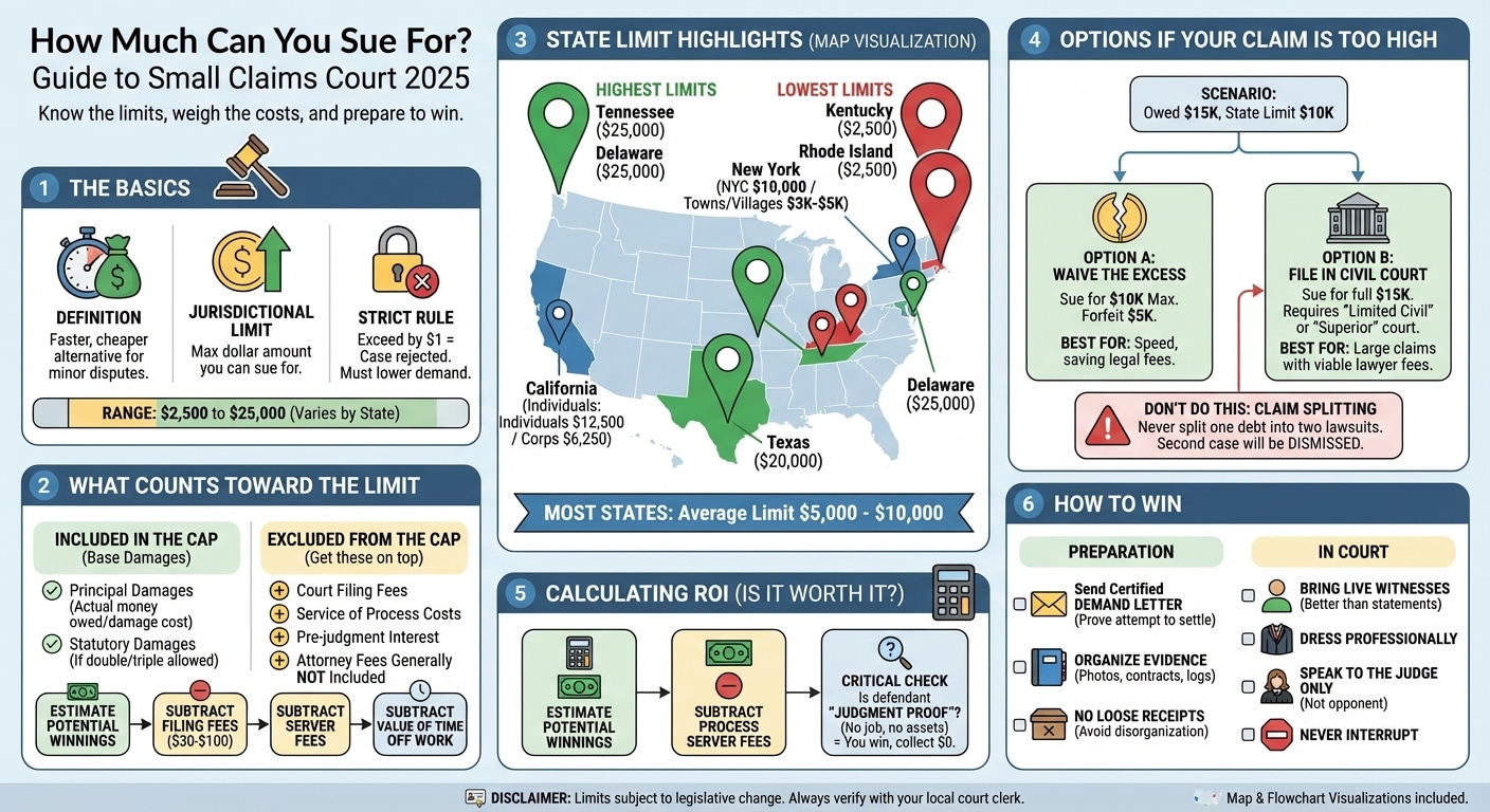 How Much Can You Sue in Small Claims? (2025 State Limits)